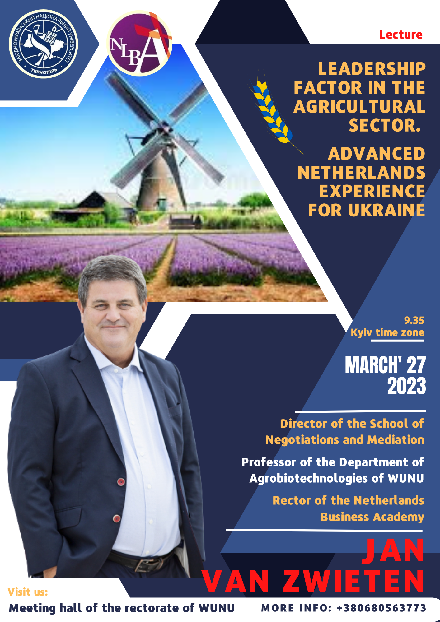 Lecture by Jan van Zwieten "Leadership factor in the agricultural ...